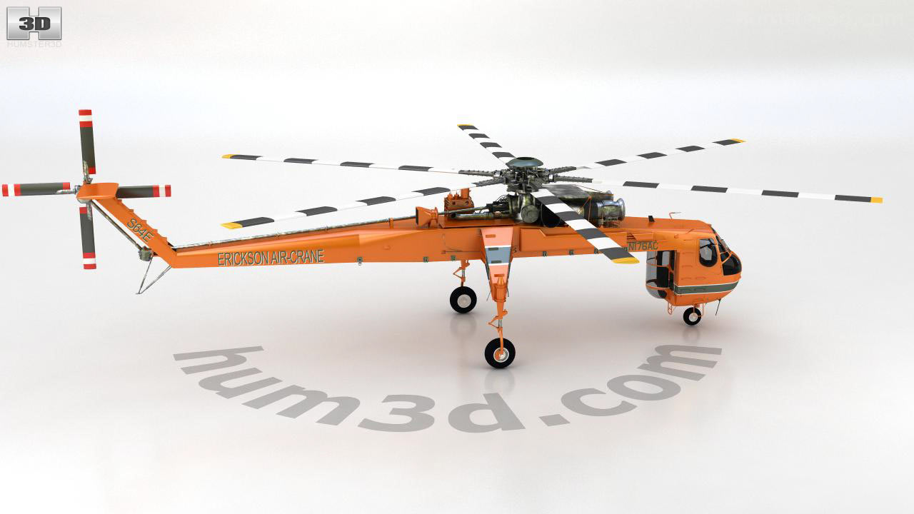 360 view of Sikorsky S-64 Skycrane 3D model - 3DModels store