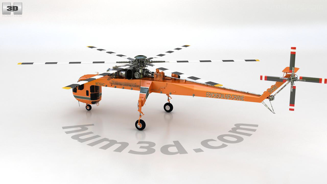 360 view of Sikorsky S-64 Skycrane 3D model - 3DModels store