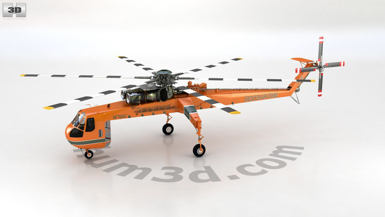 360 view of Sikorsky S-64 Skycrane 3D model - 3DModels store