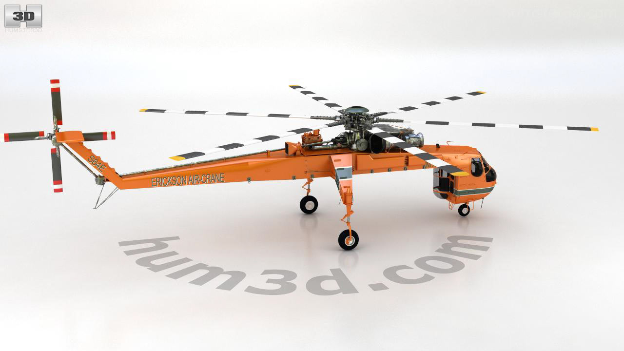 360 view of Sikorsky S-64 Skycrane 3D model - 3DModels store