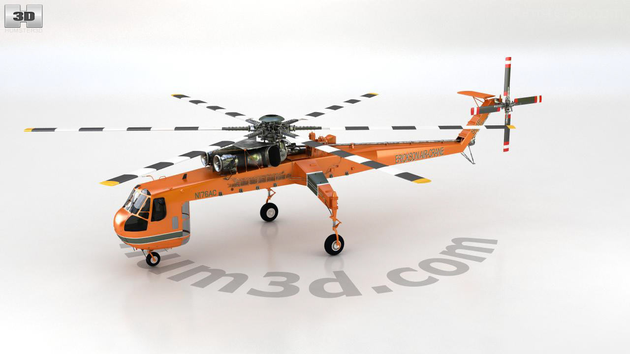 360 view of Sikorsky S-64 Skycrane 3D model - 3DModels store