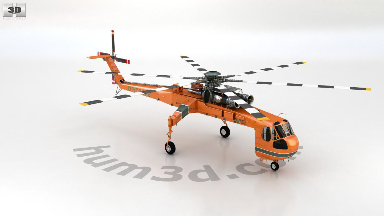 360 view of Sikorsky S-64 Skycrane 3D model - 3DModels store