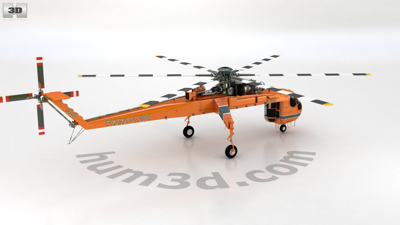 360 view of Sikorsky S-64 Skycrane 3D model - 3DModels store