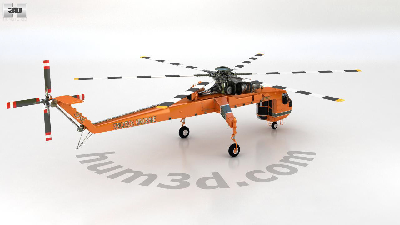 360 view of Sikorsky S-64 Skycrane 3D model - 3DModels store