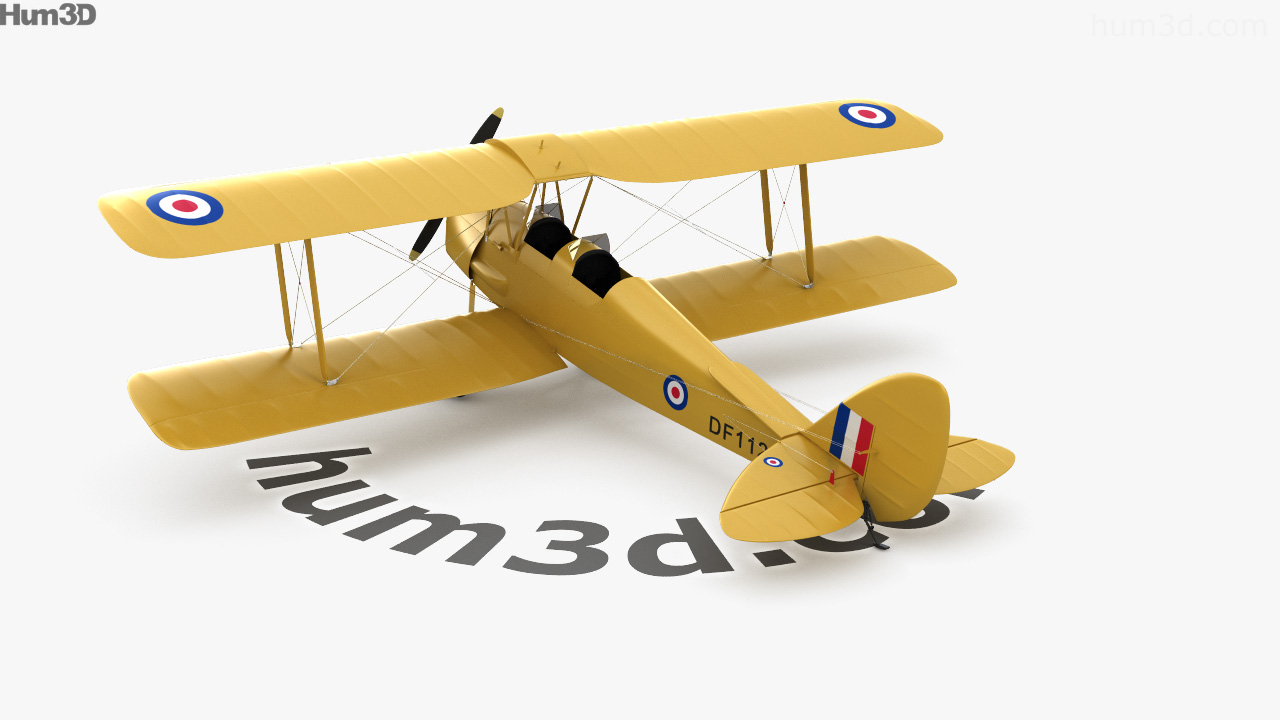 360 view of de Havilland DH.82 Tiger Moth 3D model - 3DModels store