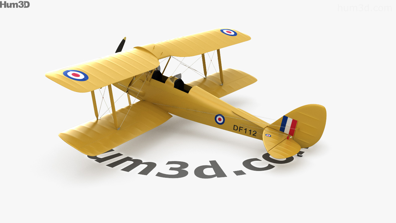 360 view of de Havilland DH.82 Tiger Moth 3D model - 3DModels store