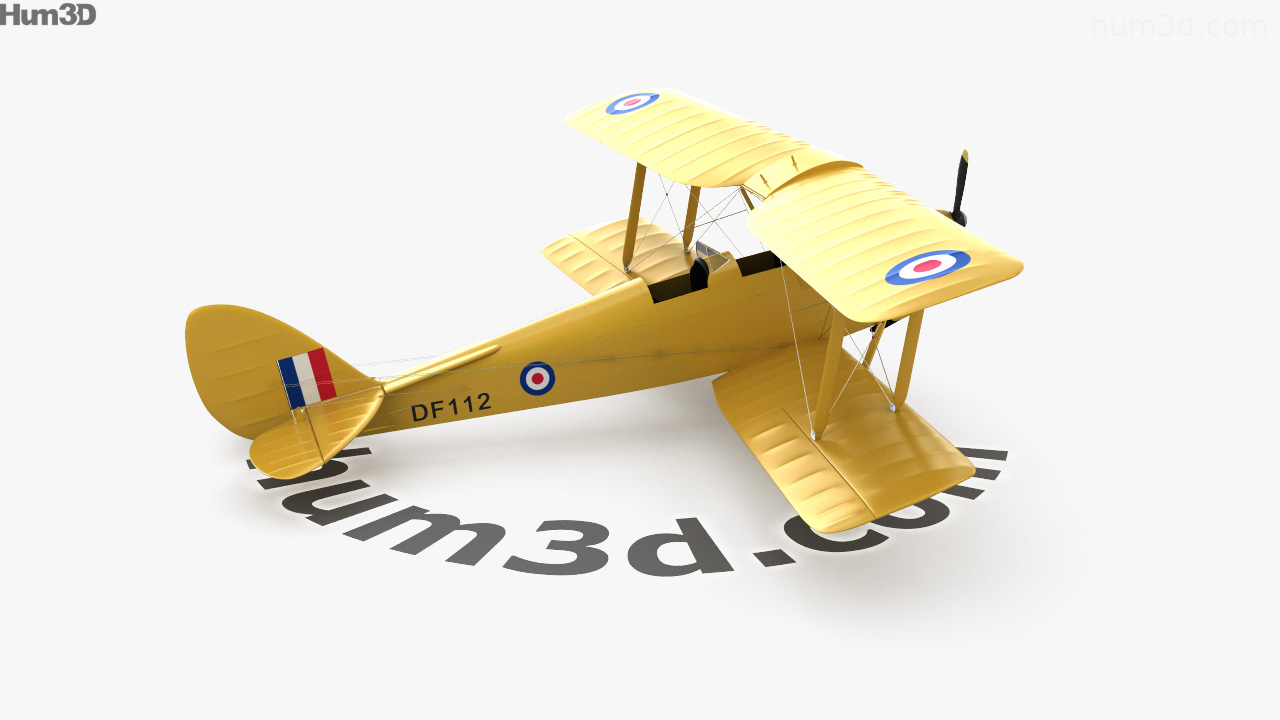 360 view of de Havilland DH.82 Tiger Moth 3D model - 3DModels store