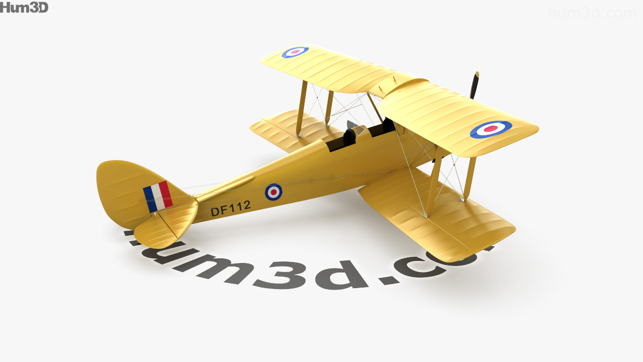 360 view of de Havilland DH.82 Tiger Moth 3D model - 3DModels store