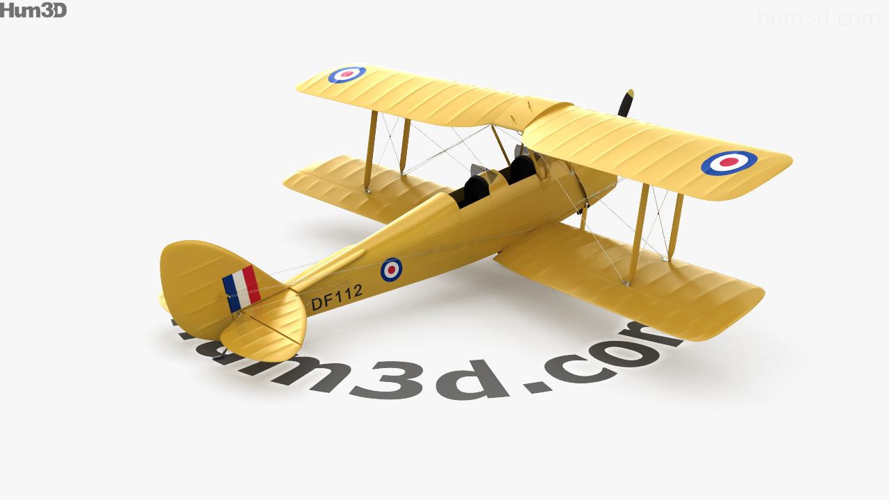 360 view of de Havilland DH.82 Tiger Moth 3D model - 3DModels store