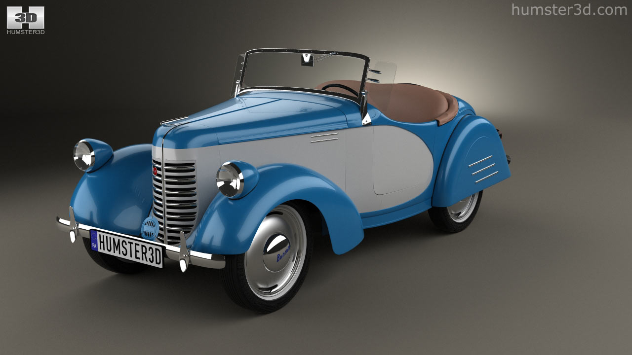 360 view of American Bantam Model 62 Deluxe Roadster 1939 3D model ...