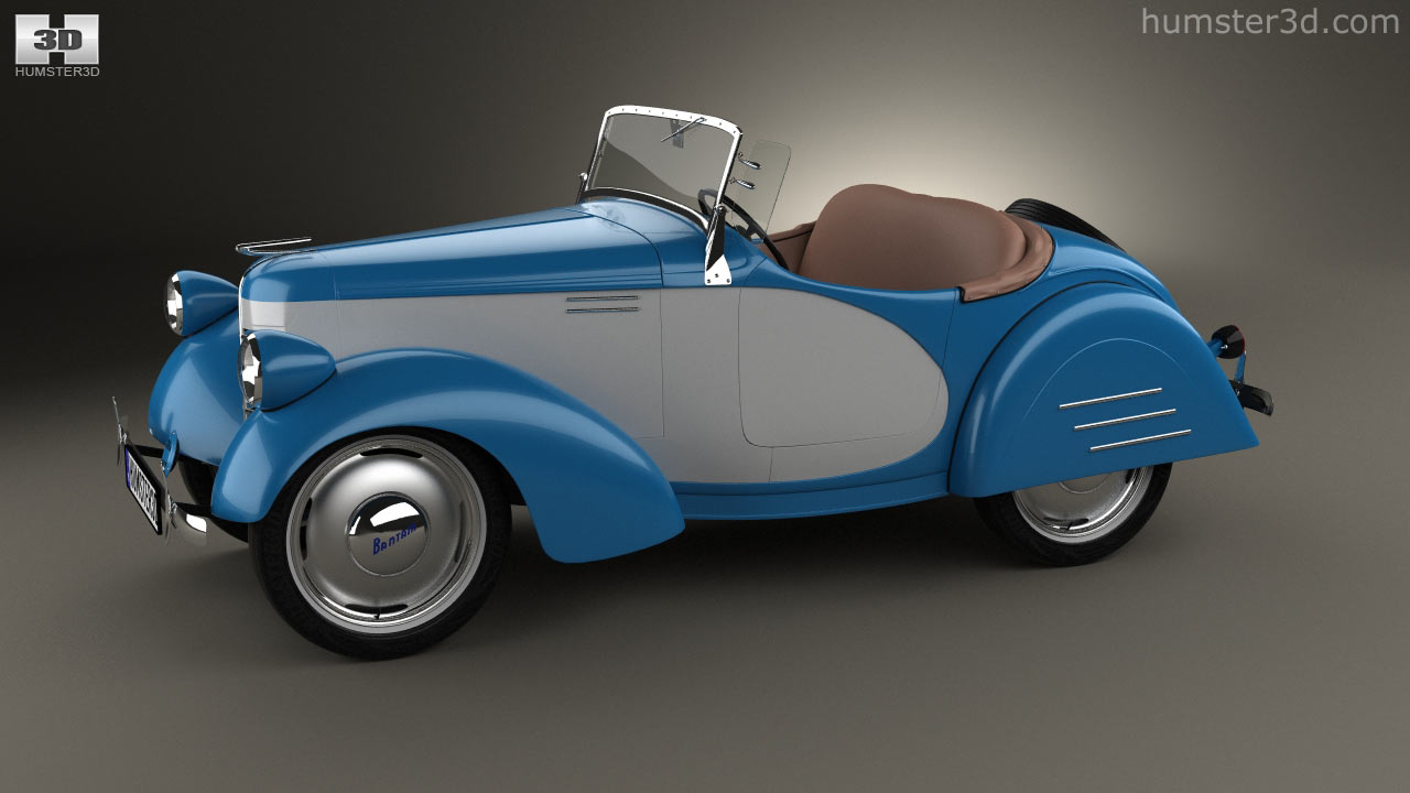 360 view of American Bantam Model 62 Deluxe Roadster 1939 3D model ...