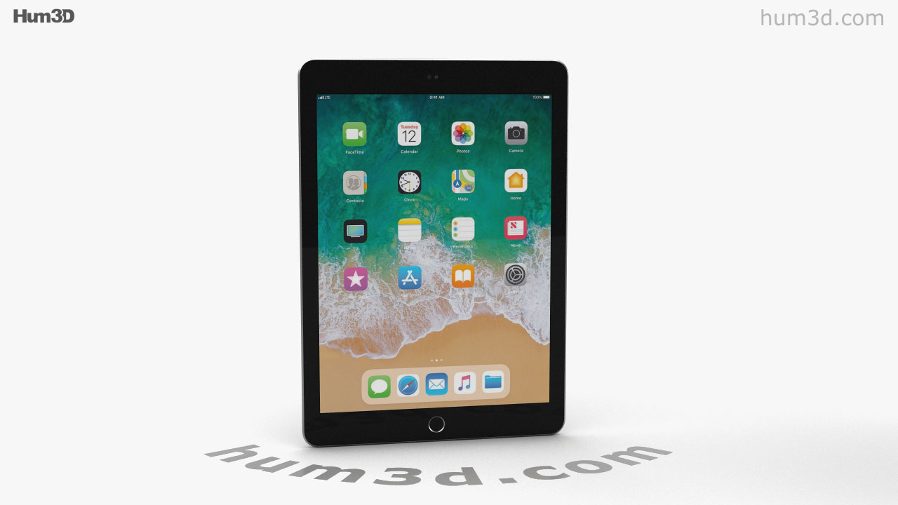 360 view of Apple iPad 9.7-inch (2018) Space Gray 3D model - 3DModels store