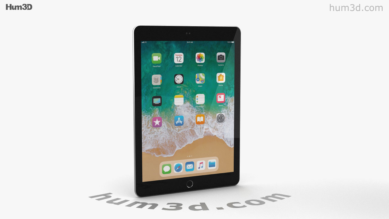 360 view of Apple iPad 9.7-inch (2018) Space Gray 3D model - 3DModels store