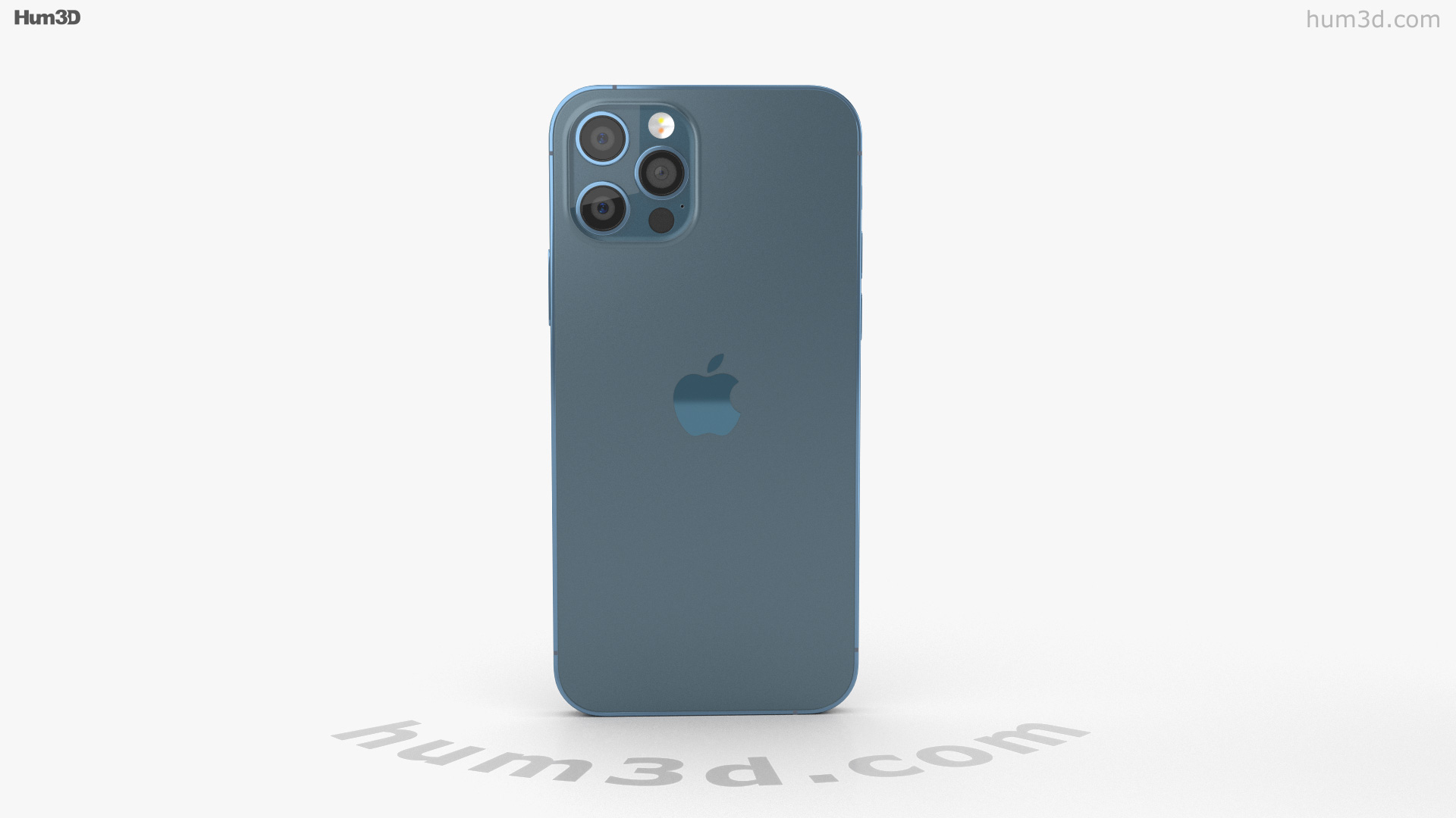 360 view of Apple iPhone 12 Pro Max Pacific Blue 3D model - 3DModels store