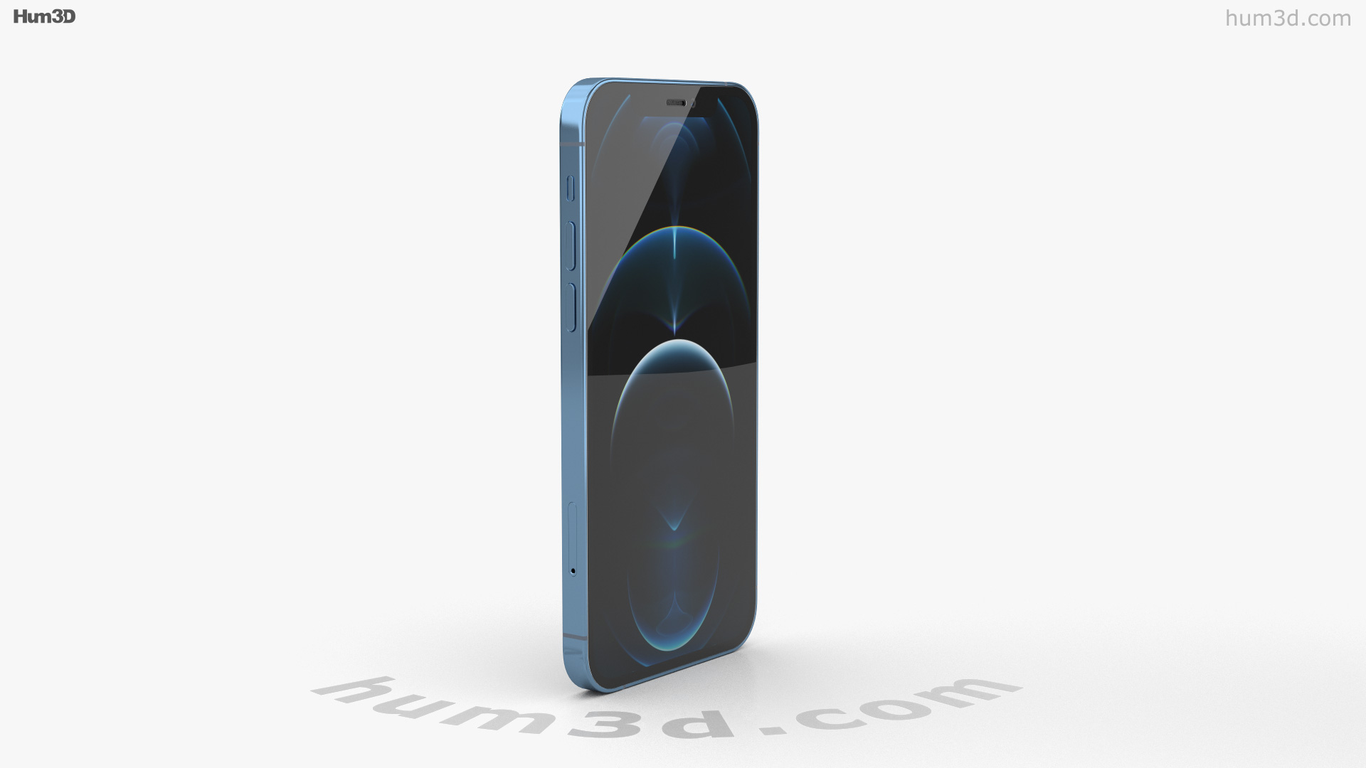 360 view of Apple iPhone 12 Pro Max Pacific Blue 3D model - 3DModels store