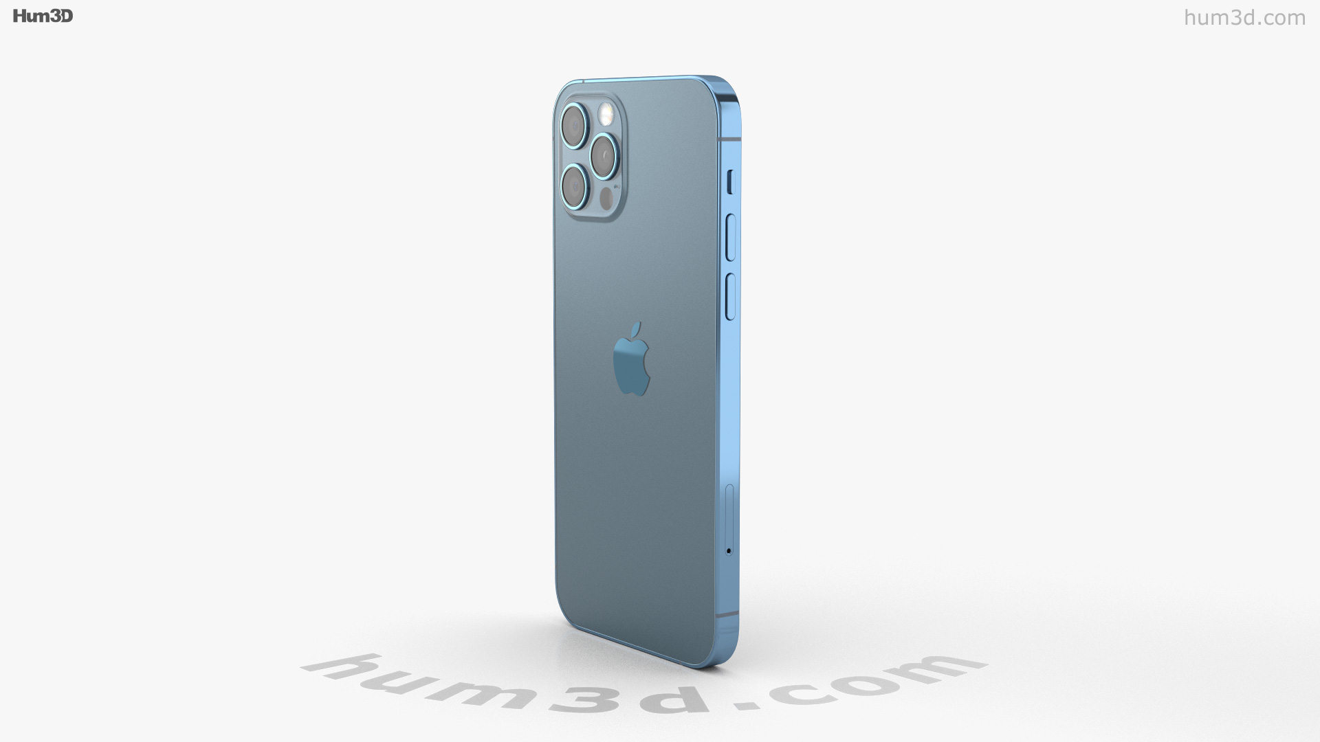360 view of Apple iPhone 12 Pro Max Pacific Blue 3D model - 3DModels store
