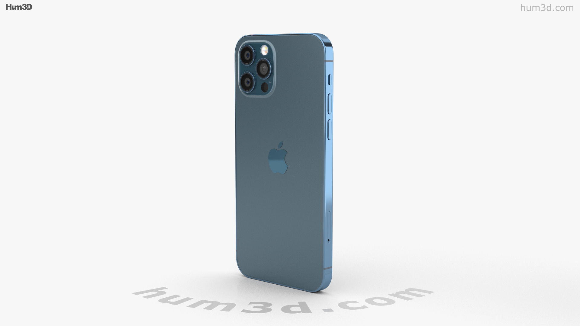 360 view of Apple iPhone 12 Pro Max Pacific Blue 3D model - 3DModels store