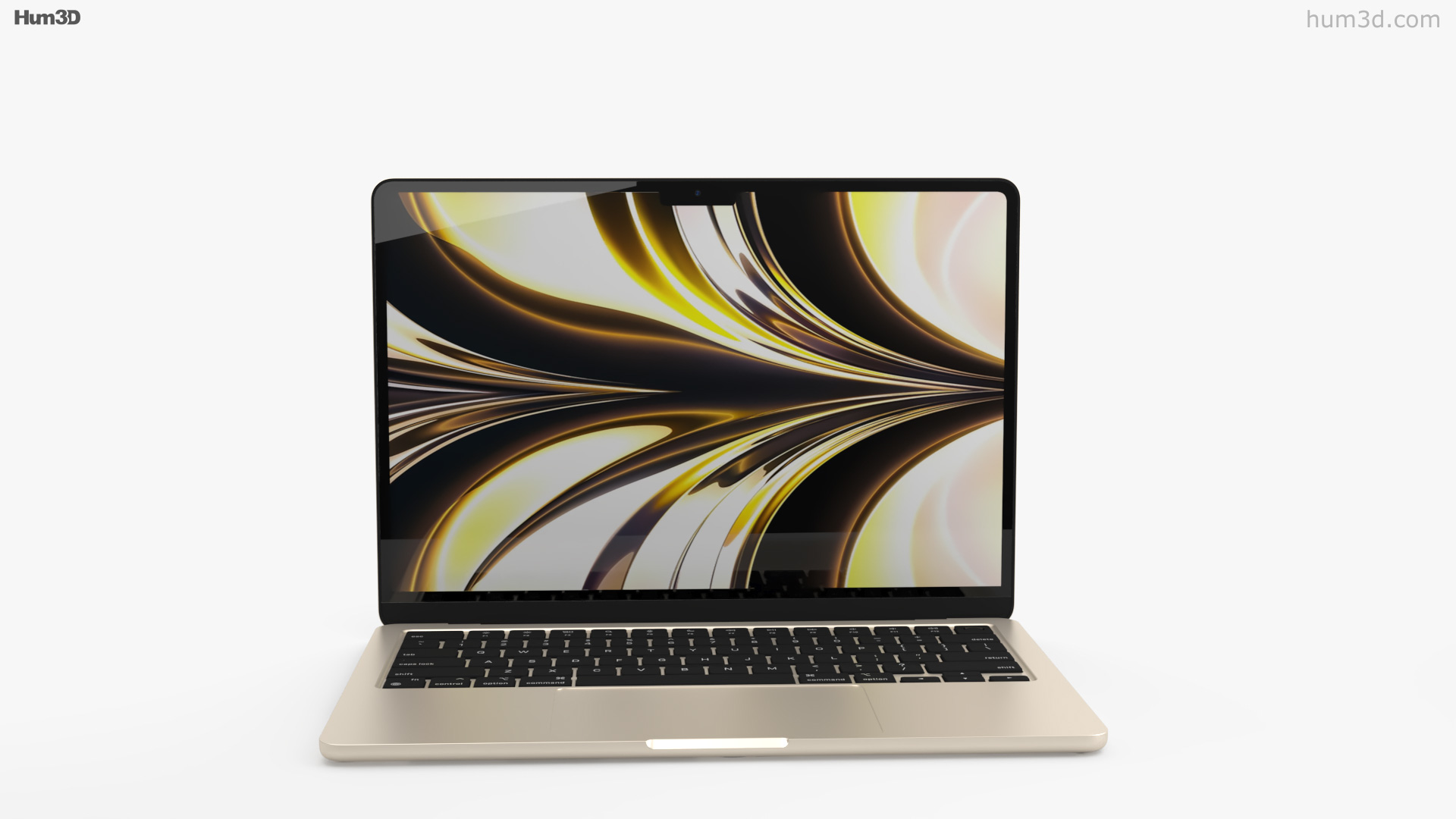 360 view of Apple MacBook Air M2 2022 Starlight 3D model - 3DModels store