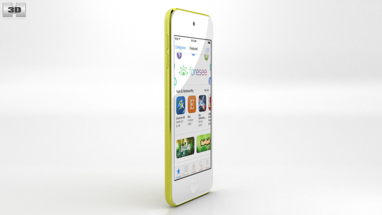 360 view of Apple iPod Touch Yellow 3D model - 3DModels store