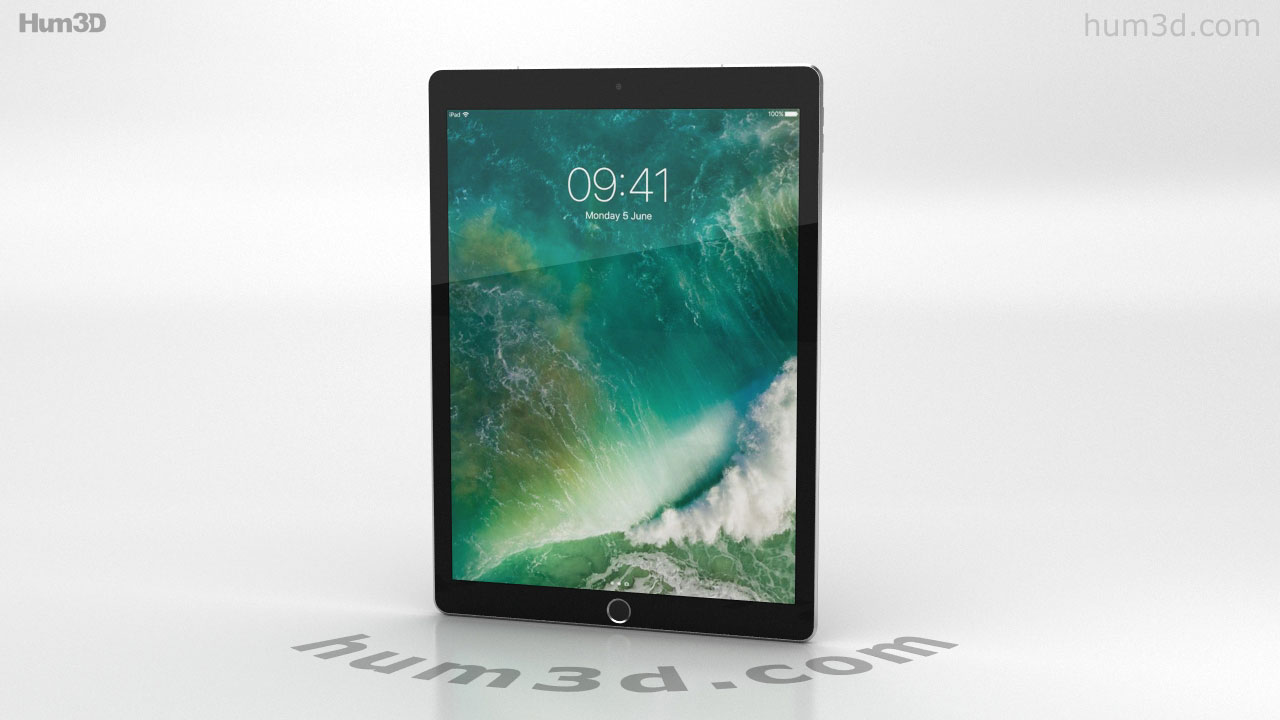 360 view of Apple iPad Pro 12.9-inch (2017) Cellular Space Gray 3D ...