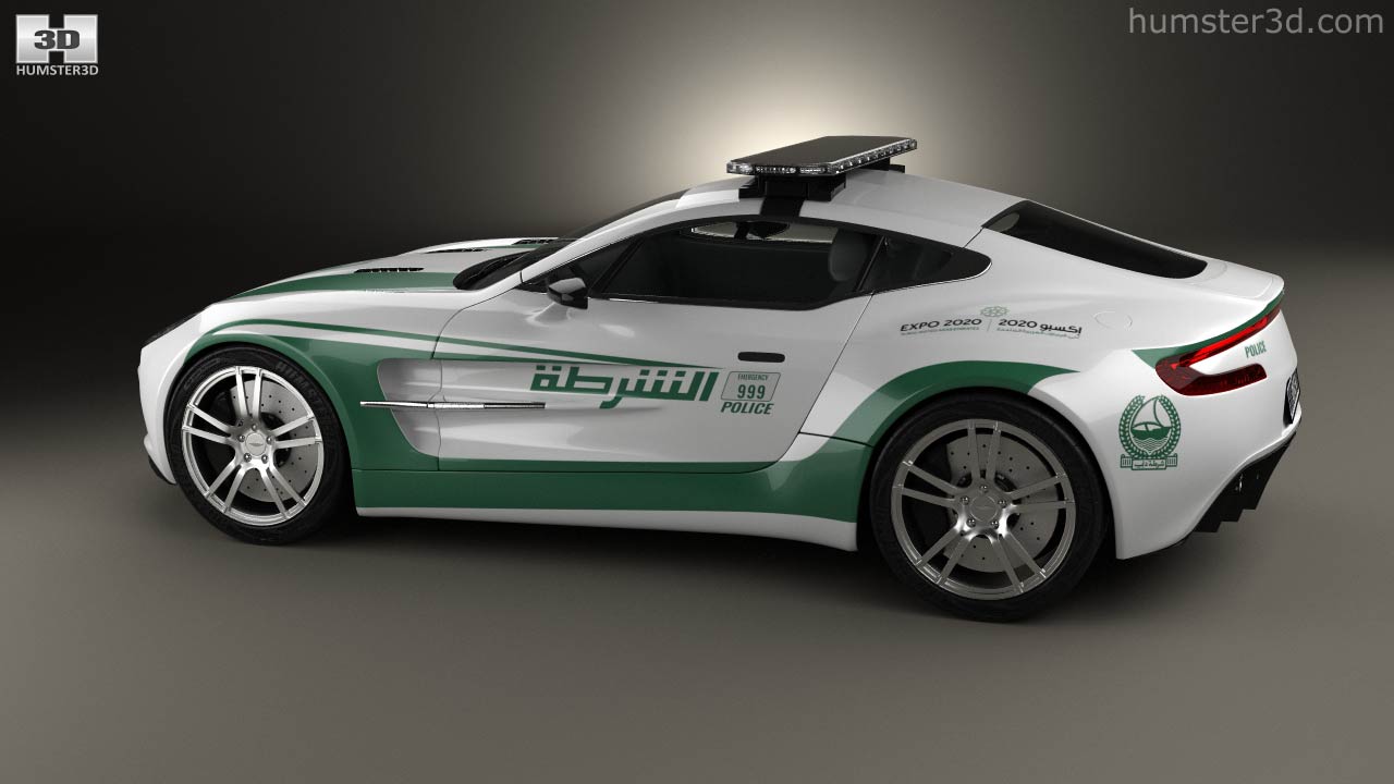 360 view of Aston Martin One-77 Police Dubai 2015 3D model - 3DModels store