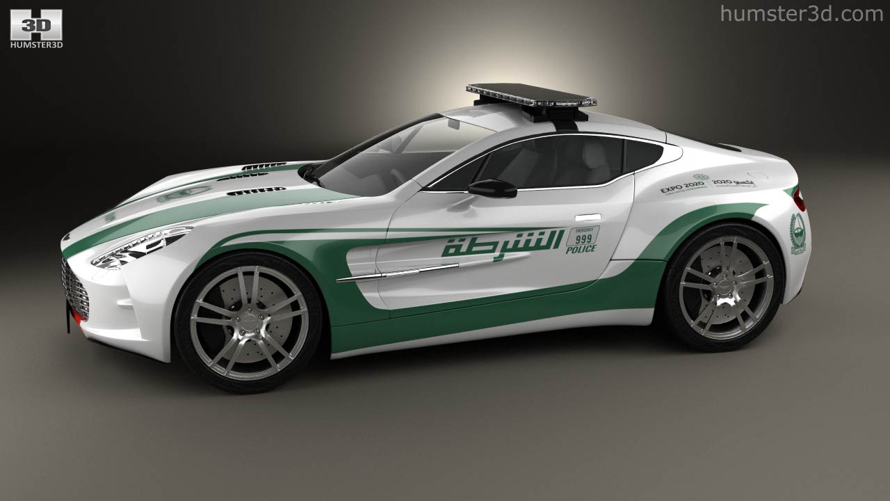 360 view of Aston Martin One-77 Police Dubai 2015 3D model - 3DModels store