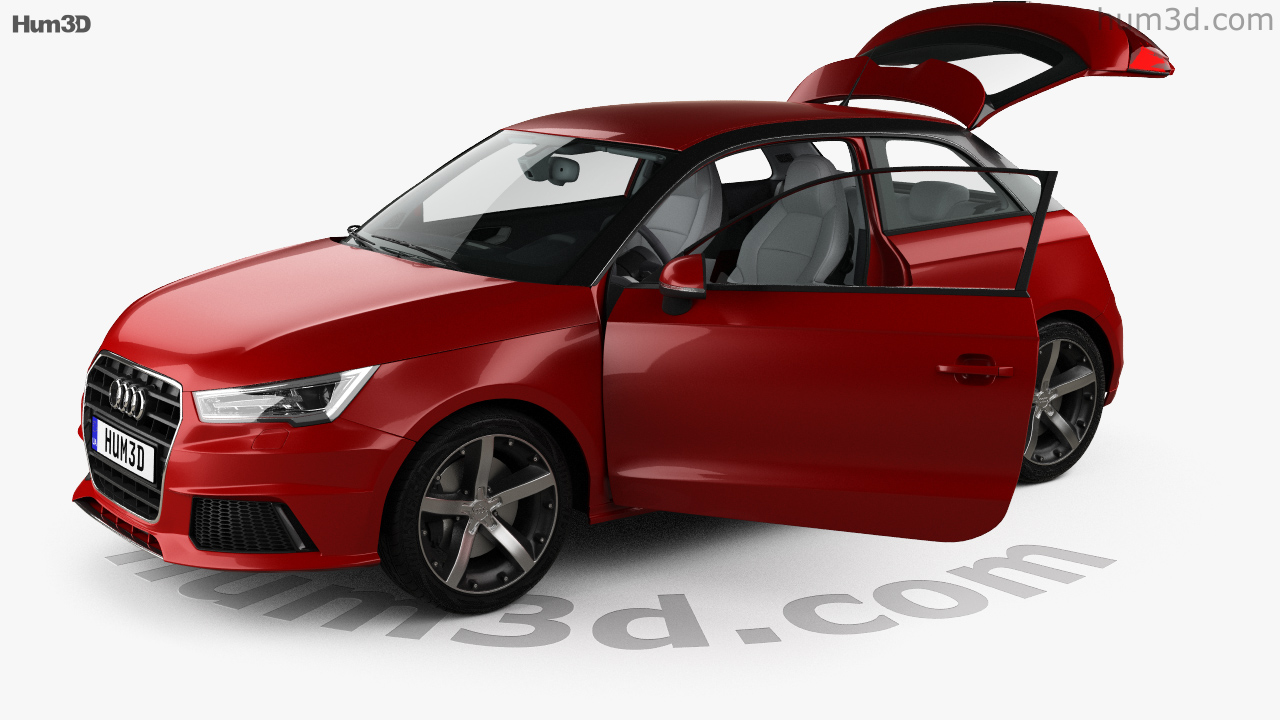 360 view of Audi A1 3-door with HQ interior 2018 3D model - 3DModels store