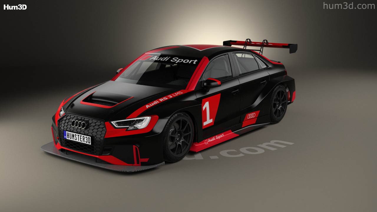 360 view of Audi RS3 LMS 2018 3D model - 3DModels store