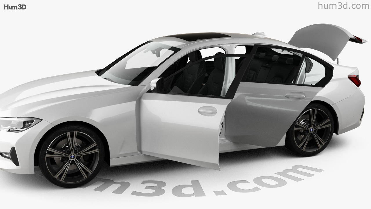 360 view of BMW 3 Series Sport Line sedan with HQ interior 2021 3D ...