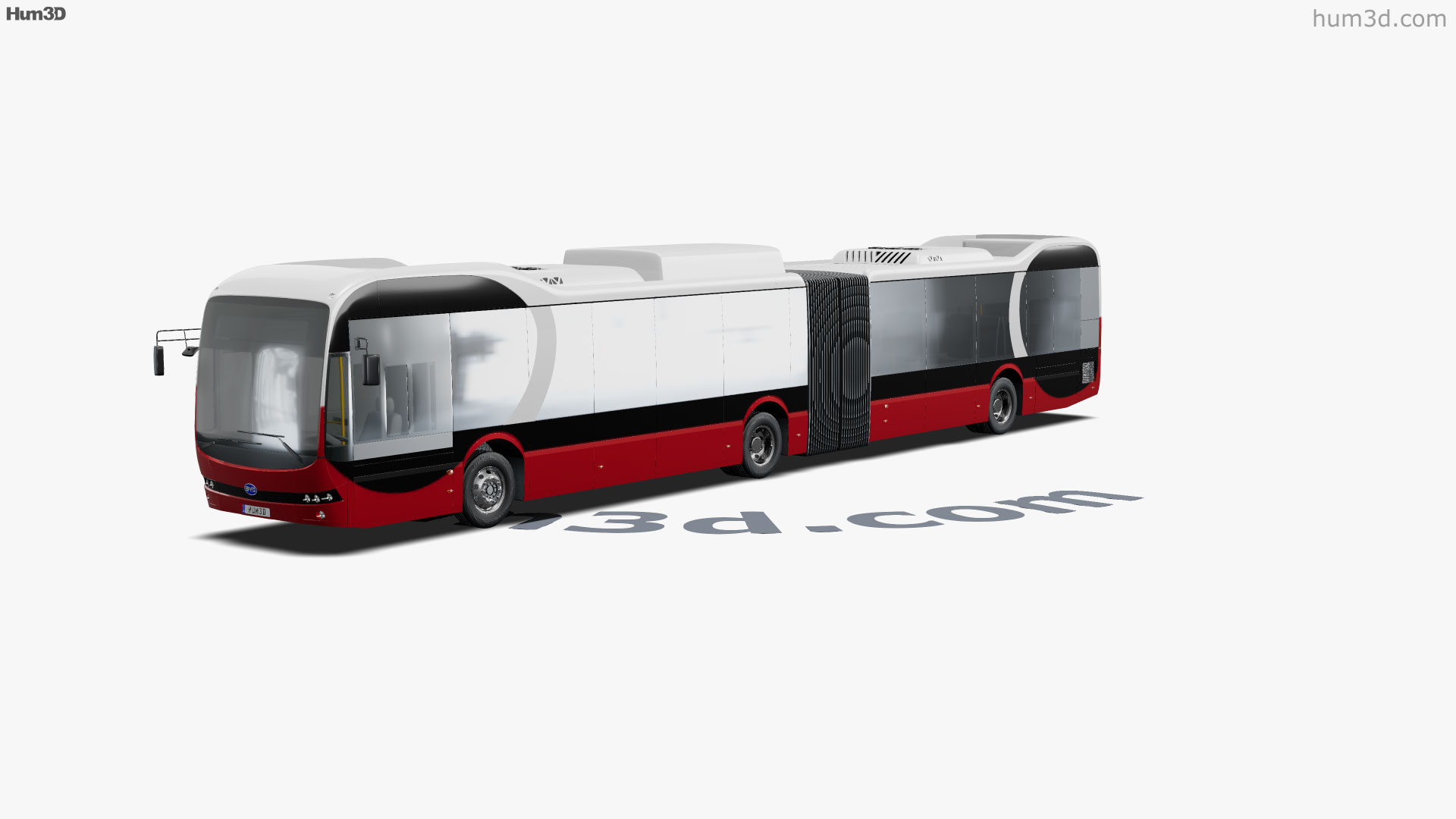 Vista 360 del modelo 3D de BYD eBus 18m 2024 - Tienda 3DModels
