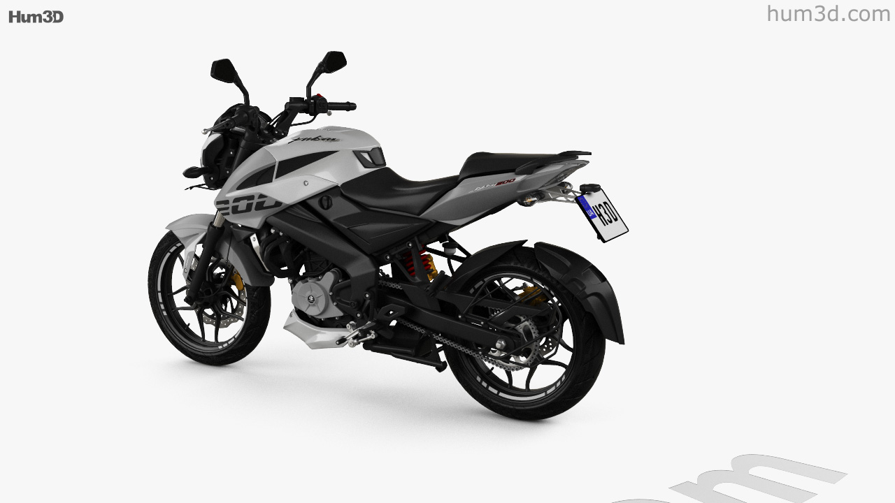 360 view of Bajaj Pulsar NS200 2018 3D model - 3DModels store