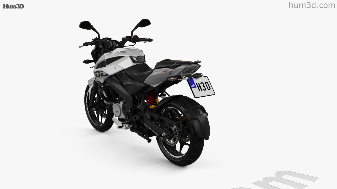 360 view of Bajaj Pulsar NS200 2018 3D model - 3DModels store