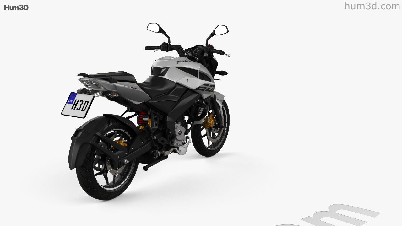 360 view of Bajaj Pulsar NS200 2018 3D model - 3DModels store