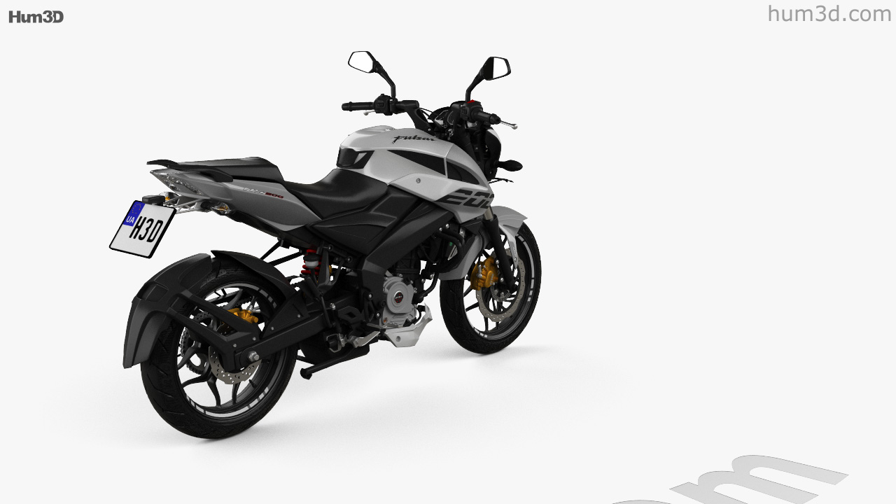 360 view of Bajaj Pulsar NS200 2018 3D model - 3DModels store