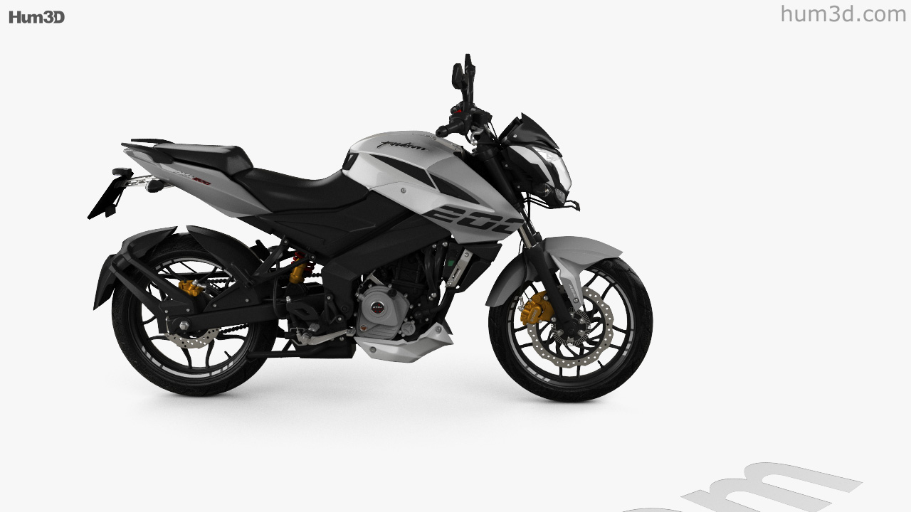 360 view of Bajaj Pulsar NS200 2018 3D model - 3DModels store