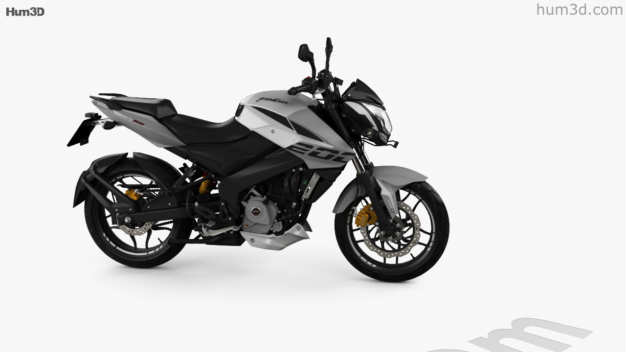 360 view of Bajaj Pulsar NS200 2018 3D model - 3DModels store