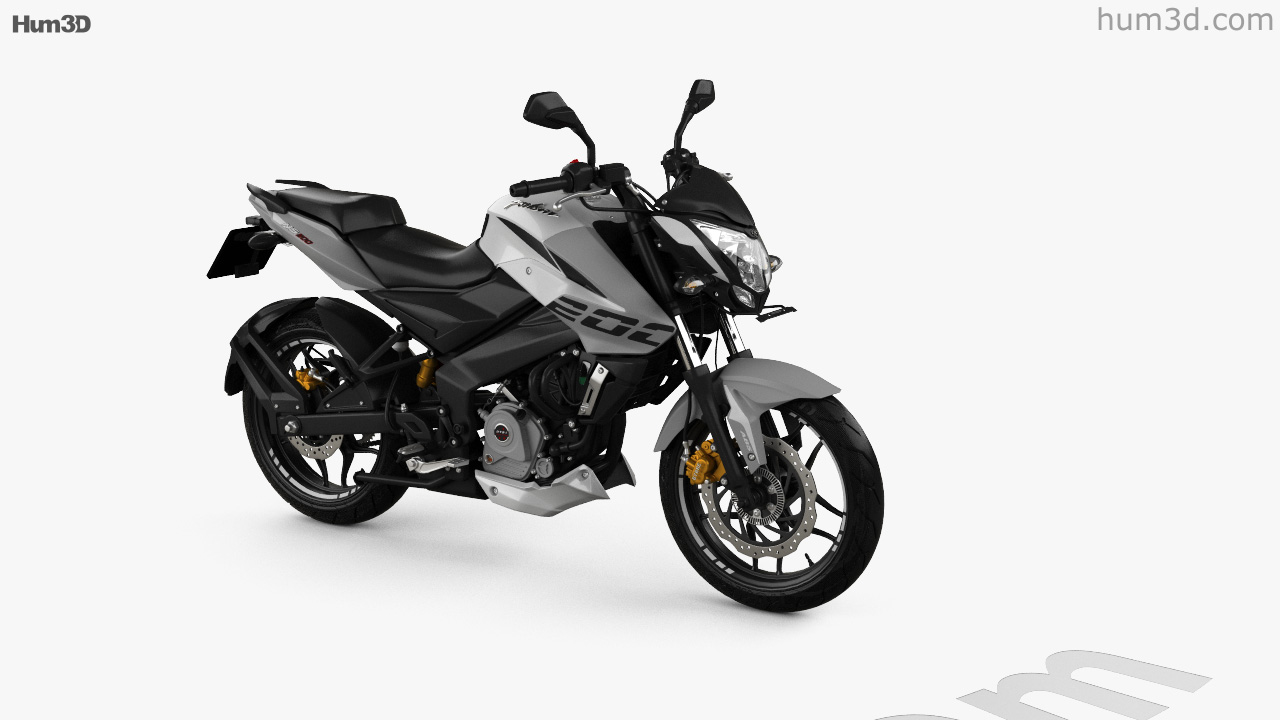 360 view of Bajaj Pulsar NS200 2018 3D model - 3DModels store