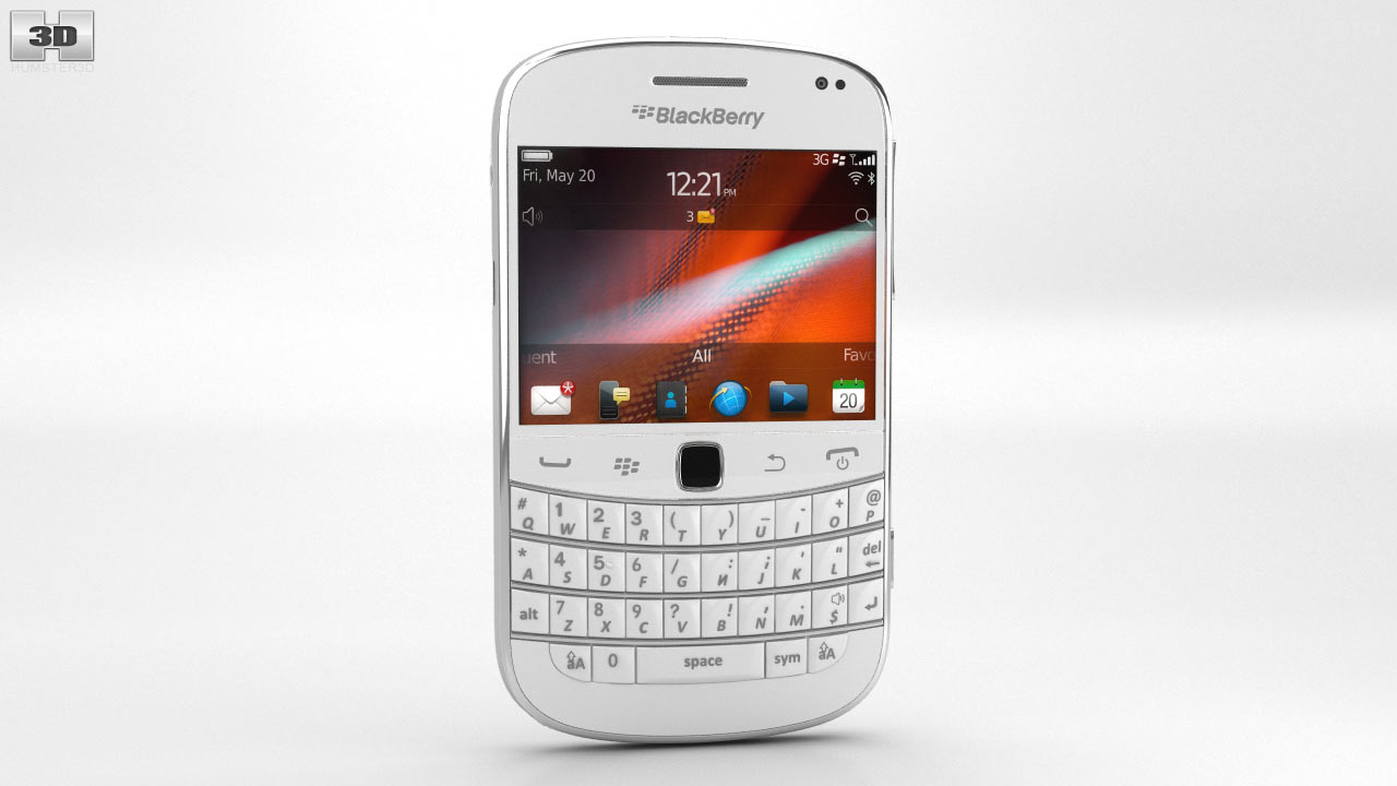 360 view of BlackBerry Bold 9900 White 3D model - 3DModels store