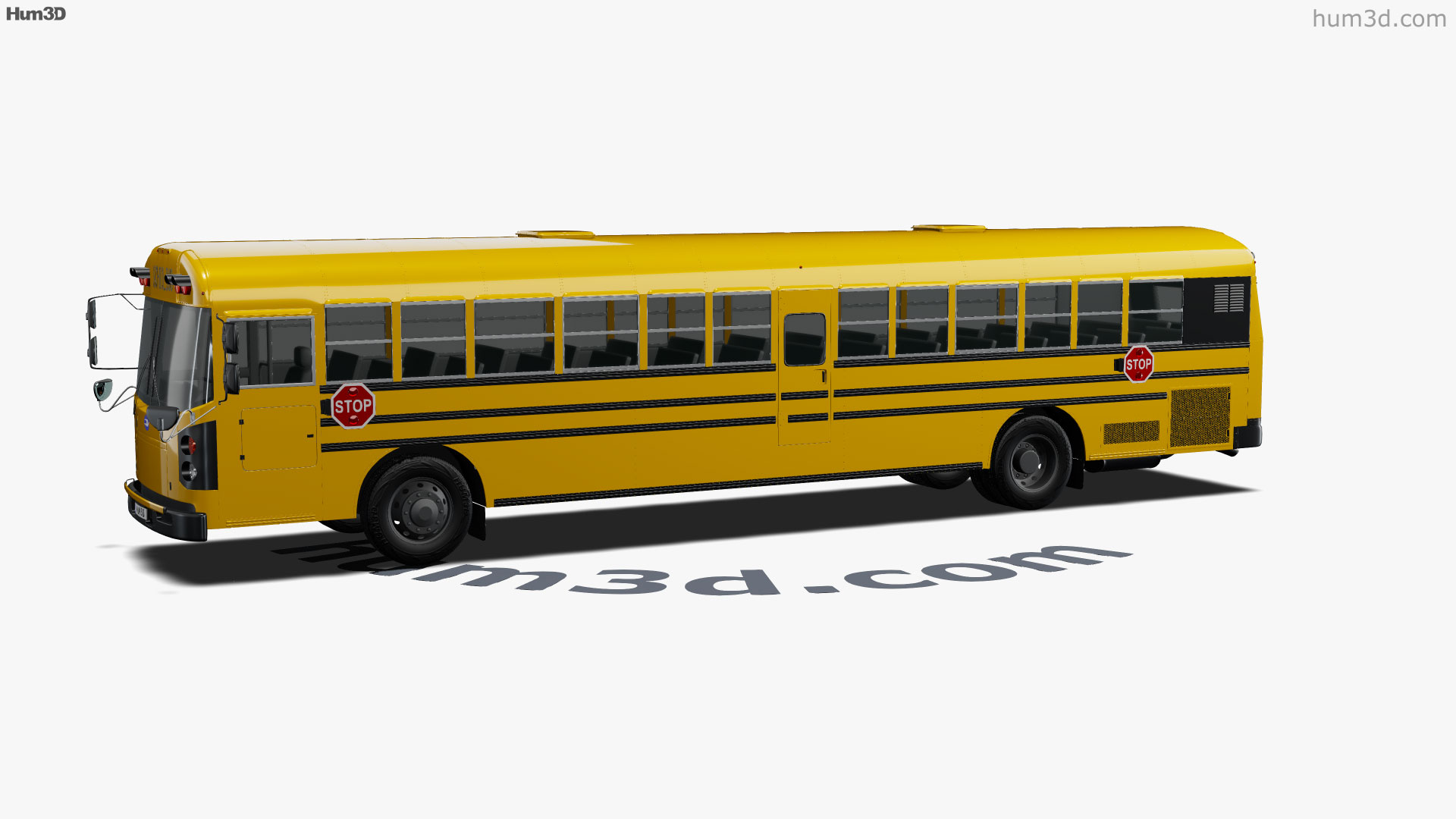 360 view of Blue Bird RE School Bus 2020 3D model - 3DModels store