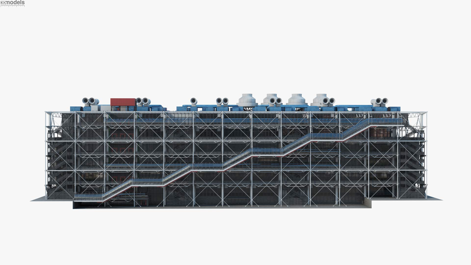 360 view of Centre Georges Pompidou 3D model - 3DModels store