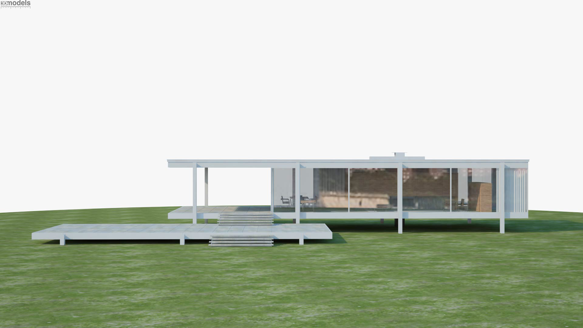 360 view of Farnsworth House 3D model - 3DModels store