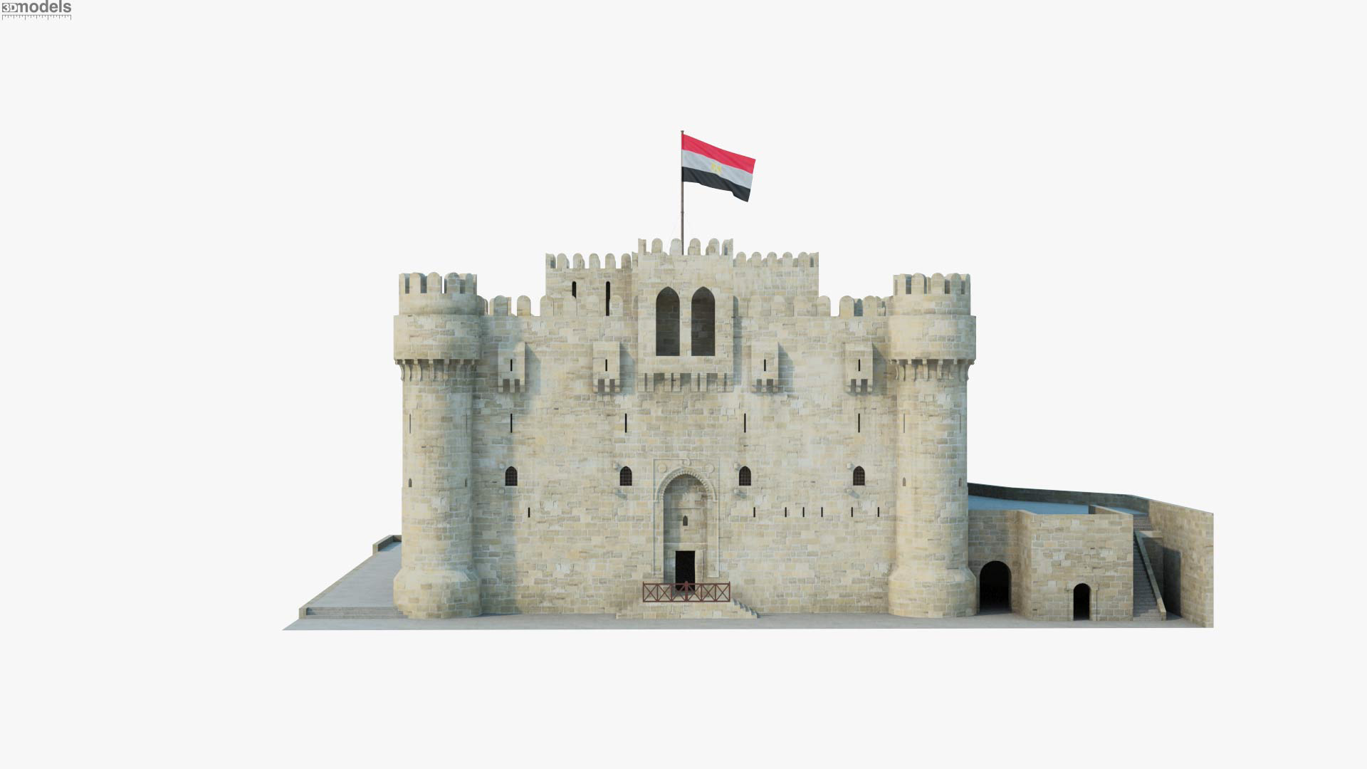 360 view of Citadel of Qaitbay 3D model - 3DModels store