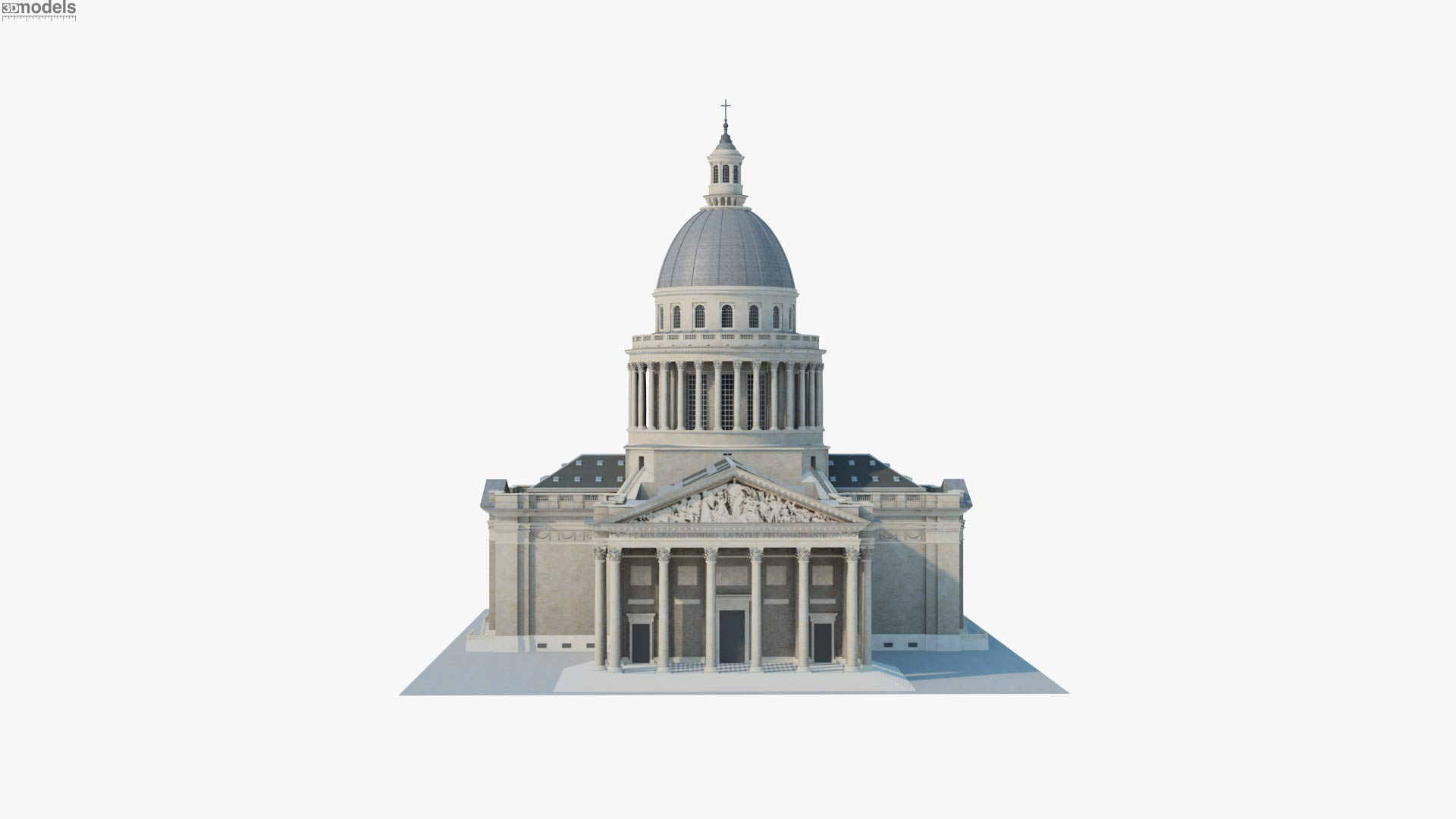 360 view of Pantheon Paris 3D model - 3DModels store