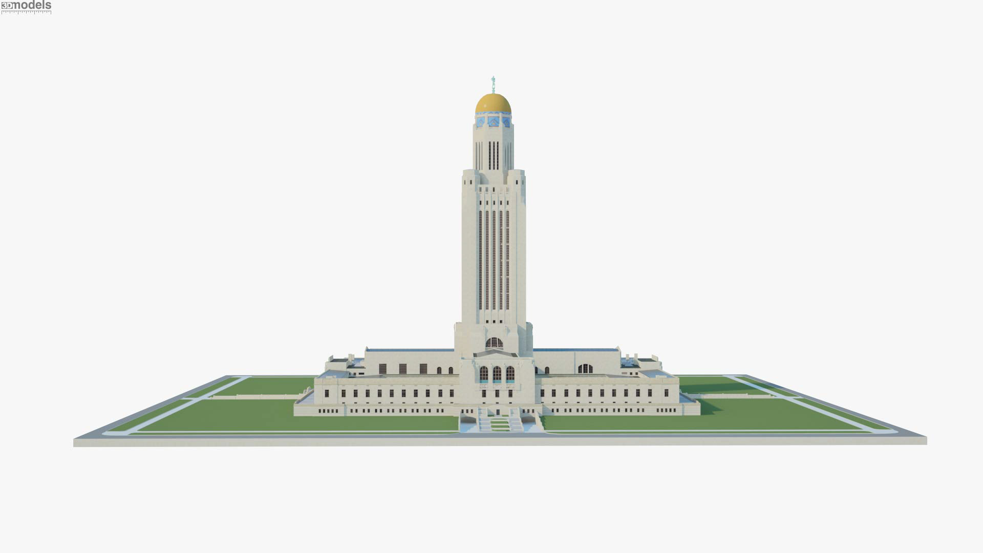 360 view of Nebraska State Capitol 3D model - 3DModels store