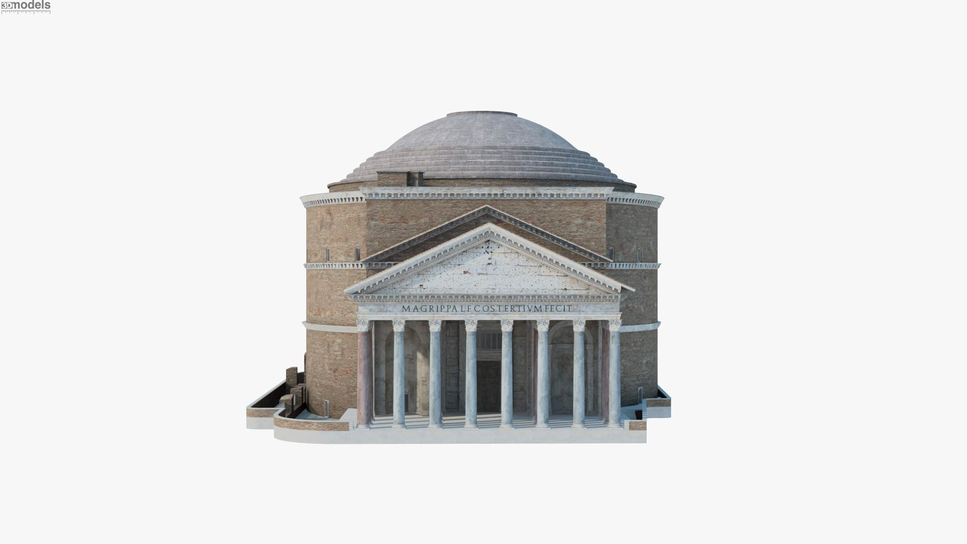 360 view of Pantheon Rome 3D model - 3DModels store