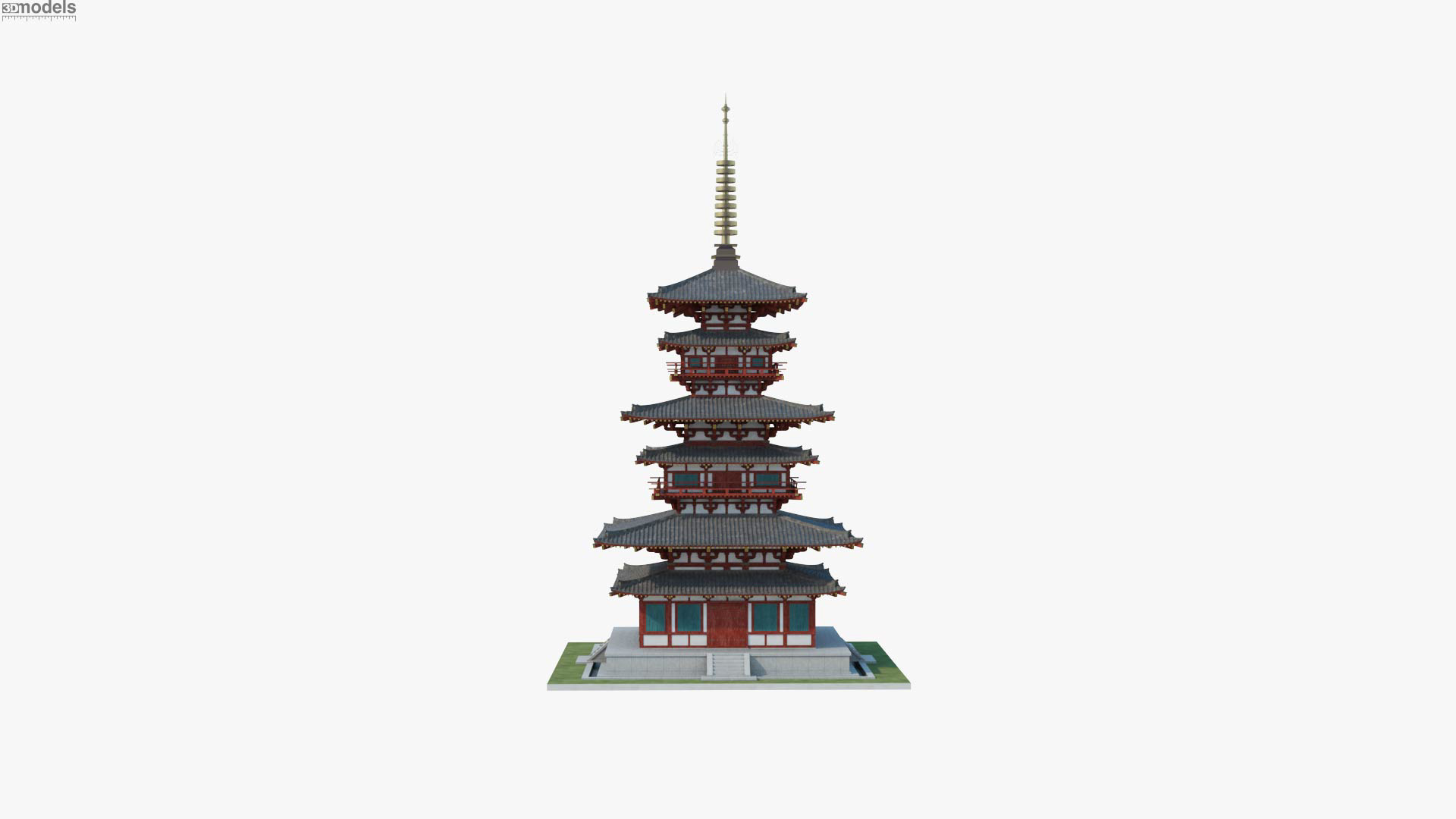 360 view of Pagoda of Yakushiji Temple 3D model - 3DModels store