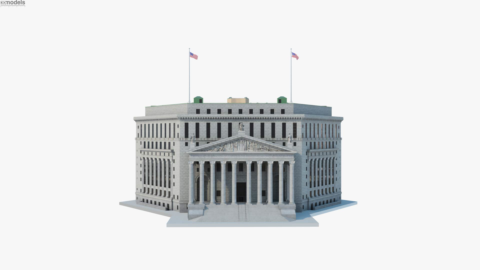 360 view of New York County Courthouse 3D model - 3DModels store