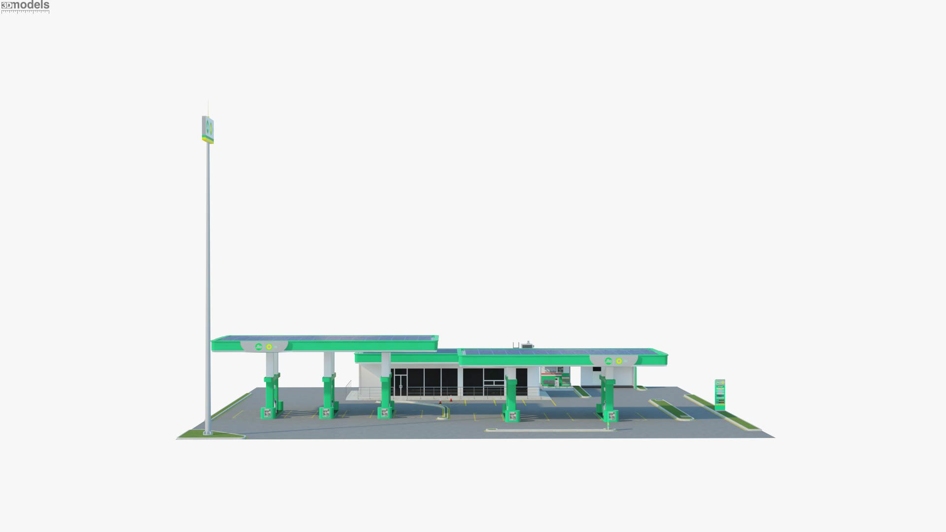 360 view of Jio-bp gas station 3D model - 3DModels store