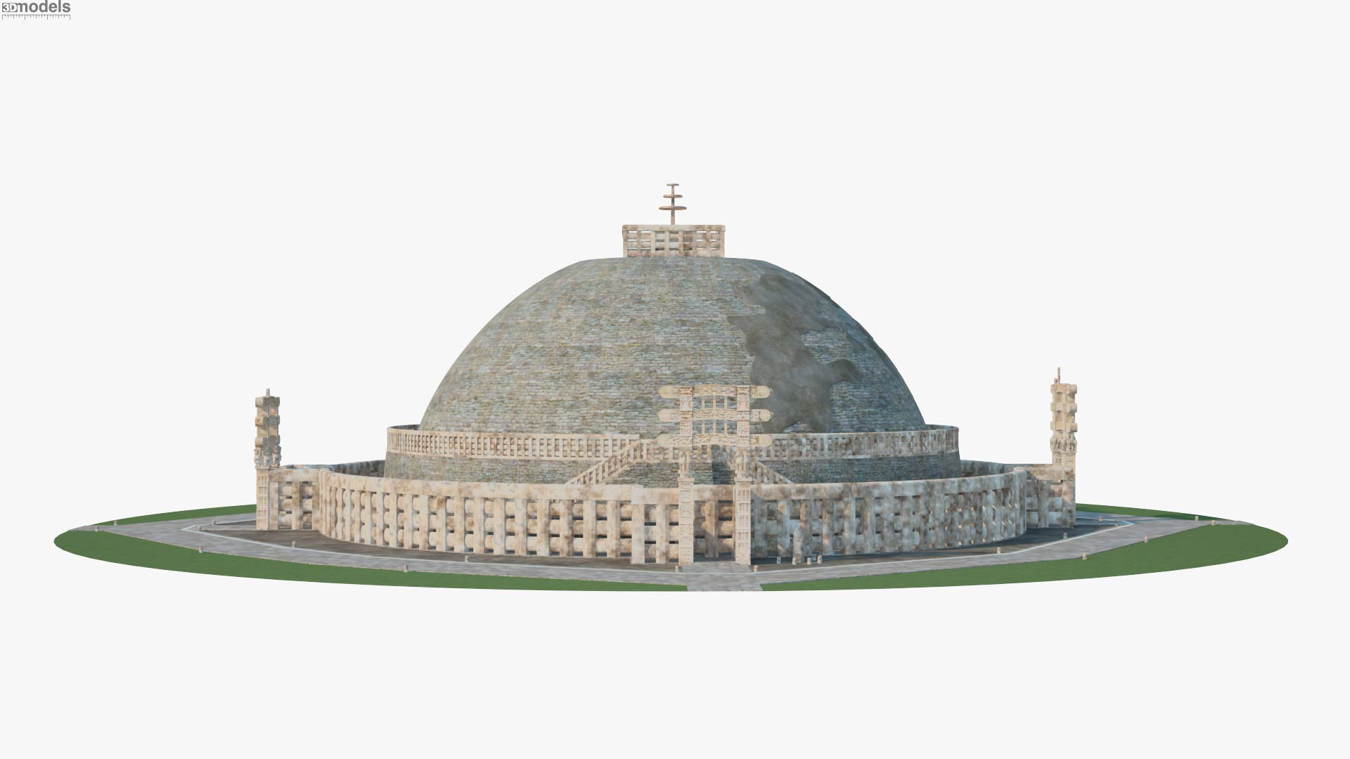 360 view of Sanchi Stupa 3D model - 3DModels store