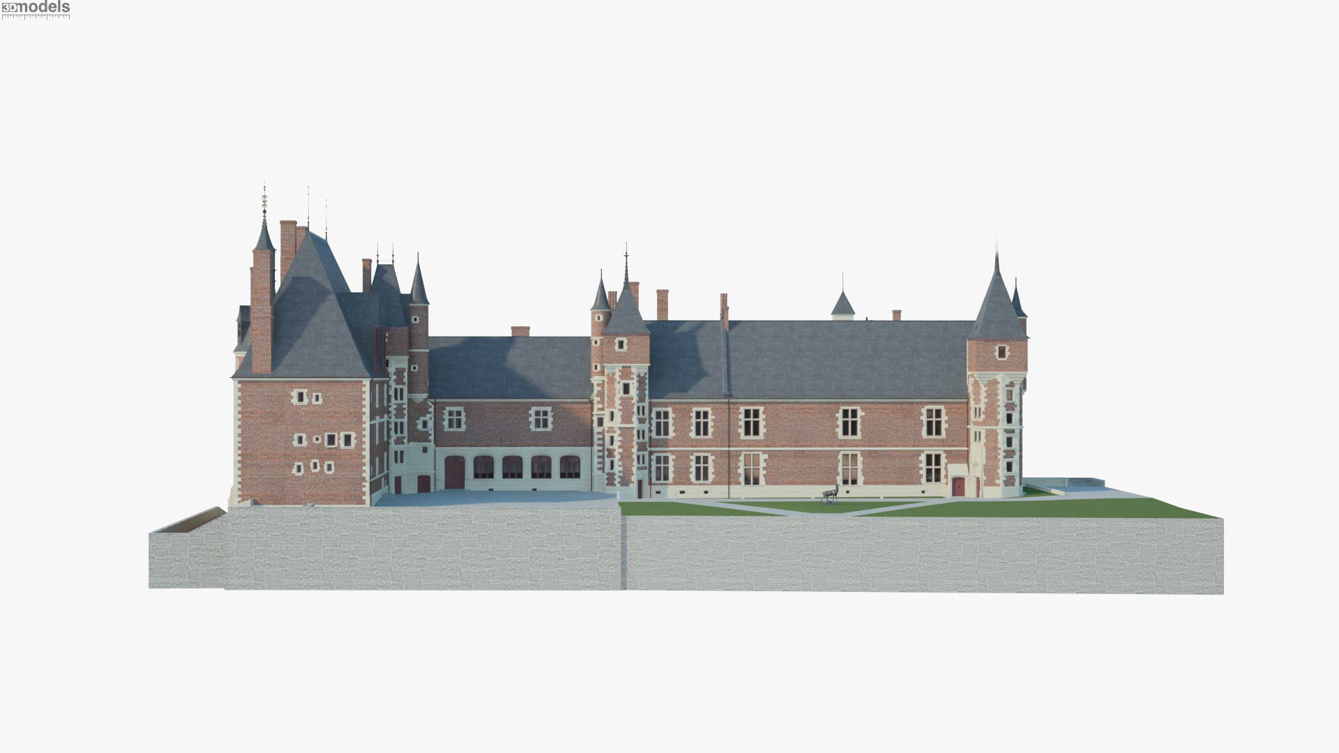 360 view of Castle of Gien 3D model - 3DModels store